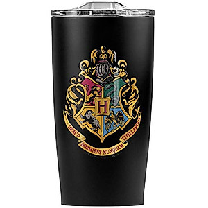 HARRY POTTER/HOGWARTS SCHOOL CREST - Stainless Steel Tumbler 20 oz Coffee Travel Mug/Cup, Vacuum Insulated & Double Wall with Leakproof Sliding Lid | Great for Hot Drinks and Cold Beverages