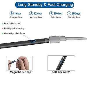 Stylus Pens for Touch Screens, Active Stylus Pens for Samsung iPhone,LG,ipad, Smart Phone and Tablets Drawing&Writing (Black)