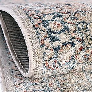 Unique Loom Newport Collection Area Rug - Rosecliff (Round 10' 2" x 10' 2", Multi/Blue)