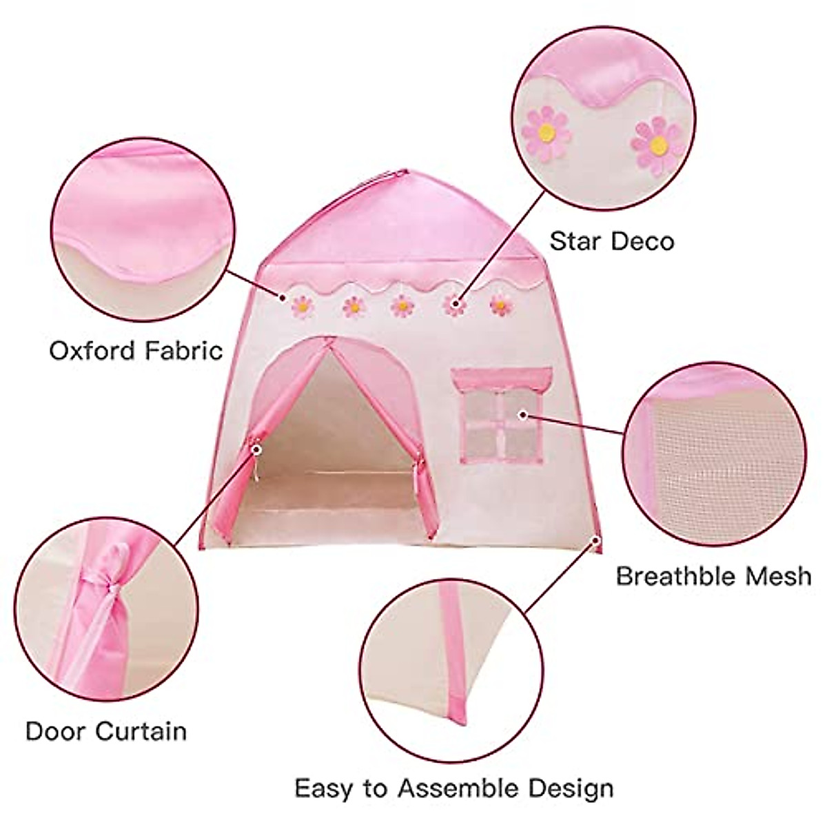 GBB Kids Play Tent Princess Playhouse Pink Castle Play Tent