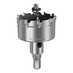 AUTOTOOLHOME 2 inch (50mm) Metal Steel Hole Saw Tooth Carbide Tip TCT Drill Bits Kit for Thick Metal Wood