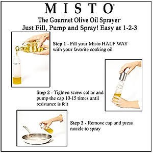 Misto Oil Sprayer, Frosted Glass, 7.75 Inch