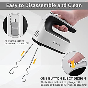 Mixer Electric Handheld - 400W Ultra Power for 5 Speed with Turbo Boost, 5 Stainless Accessories in Storage Case - Essential Kitchenaid Hand Mixer Electric for Cake, Dough, Egg, Baking