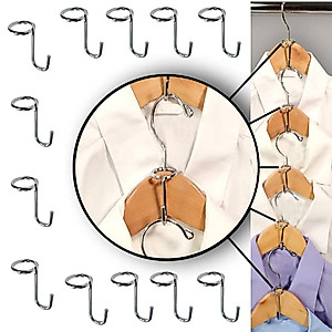 Bundle 3-Rolly Hangers and 12- Hook Connectors Closet Organizer Great Space Savers Cut Clutter in Any Closet Perfect for Maximizing Any Wardrobe or Closet Storage Spaces Heavy Duty Made