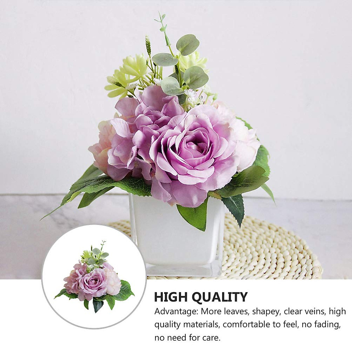 SOIMISS Artificial Roses Peony Hydrangea Flowers Bridal Wedding Bouquet for Party Wedding Decoration