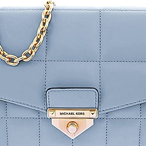 Michael Kors Ladies SoHo Large Quilted Leather Shoulder Bag - Pale Blue