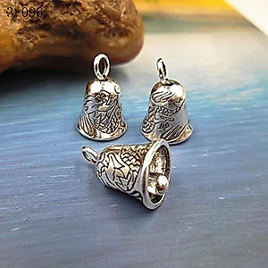 UUYYEO 25 Pcs Christmas Jingle Bells Vintage Bells Pendants Xmas Tree Hanging Bells Small Craft Bells for Christmas Antique Silver