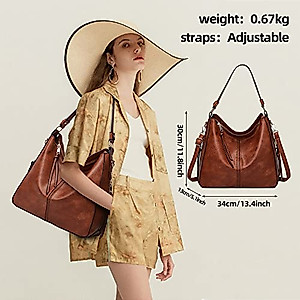 Hobo Bags for Women Cross Body Bag Purses for Women Shoulder Bag for Women Womens Purses and Handbags for Women Women's Shoulder Handbags Purse Leather Crossbody Bags Ladies Handbags (Brown)
