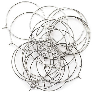 Cousin DIY Hypoallergenic Hoop Earrings, 30mm, Silver (Pack of 2)