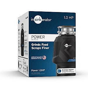 InSinkErator Power 1HP, 1 HP Garbage Disposal, Power Series EZ Connect Continuous Feed Food Waste Disposer, Black