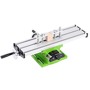ZOENHOU 12.2 Inch Milling Machine Worktable, Precise Adjustive Multifunction Drill Vise Fixture Working Table, Compound Slide Table Cross X Y Vise for Drill Press Bench