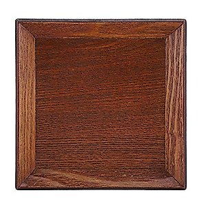 Mavis Laven Food Serving Tray Square Wooden Sushi Dish Food Serving Tray for Restaurant Home Tableware(16.5 * 16.5 * 2cm)