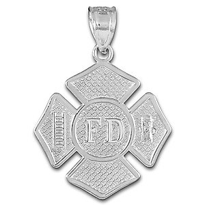 Claddagh Gold 925 Sterling Silver St Florian Medal Firefighter Badge Pendant