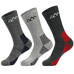 innotree 3 Pack Men's Hiking Socks, Full Cushioned Hiking Thermal Socks Moisture Wicking Micro Crew Socks