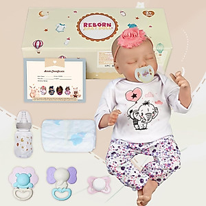 BABESIDE 17" Realistic Reborn Baby Dolls - Soft Body, Anatomically Correct, with Diaper, Soothe Toy, Bottle, Pacifier & Birth Certificate