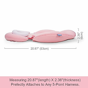 COOLBEBE New 2-in-1 Head & Body Supports for Baby Newborn Infants - Extra Soft Stroller Cushion Pads Car Seat Insert, Prefect for All Seasons, Pink