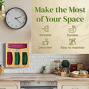 ML Products Resealable Bag Storage Organizer, 4-in-1 Baggie Organizer with Engraved Labels, Bamboo-Made, Waterproof Baggie Organizer for Drawer and Wall, Easy Clean, No Assembly Storage, 12.4” x 13.5”