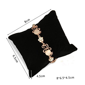 USHOBE 18 Pcs Bracelet Organizer Bracelet Holder Display Linen Foam Watch Black Case Bracelet Watch Pillow Velvet Pillow Jewelry Display Supplies 12x12 Pillow Insert Vintage Ria