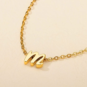 TSDGB Tiny Initial Necklaces for Women, 18k Gold Plated Stainless Steel Letter A-Z Pendant Necklace Cute Gold Choker Small Personalized Dainty Initial Necklaces for Teen Girls