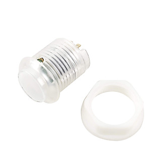 EG STARTS 5X 24mm Full Color LED Illuminated Push Button Built-in Switch 5V Buttons for Classic Arcade Joystick Games Mame Jamma Raspberry Pi & White