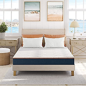 Nautica Home Enliven 8" Medium Gel Memory Foam Mattress with Cooling Air Flow and Pressure Relieving Foam Layers, Bed-in-a-Box, King, White