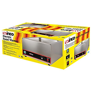 Winco FW-S500 Commercial Portable Steam Table Food Warmer 120V 1200W,Stainless Steel,Large