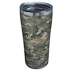 Tervis Triple Walled Jungle Camo Insulated Tumbler Cup Keeps Drinks Cold & Hot, 20oz, Stainless Steel