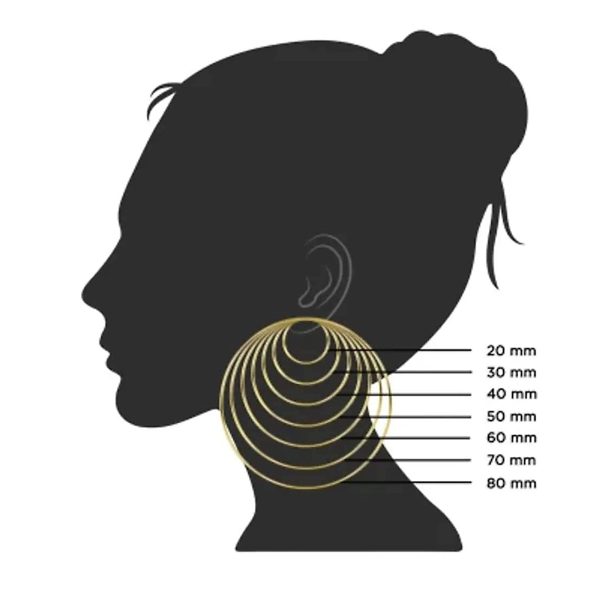 Gemini Women's Jewerly 18k Yellow Gold Filled CZ Diamonds Hoop Earrings Valentine's Day Gifts Gm032Yg 1.5 inches