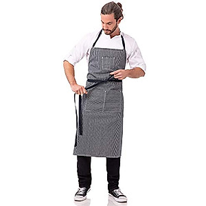 Chef Works Unisex Portland Chefs Bib Apron, Indigo Blue, One Size