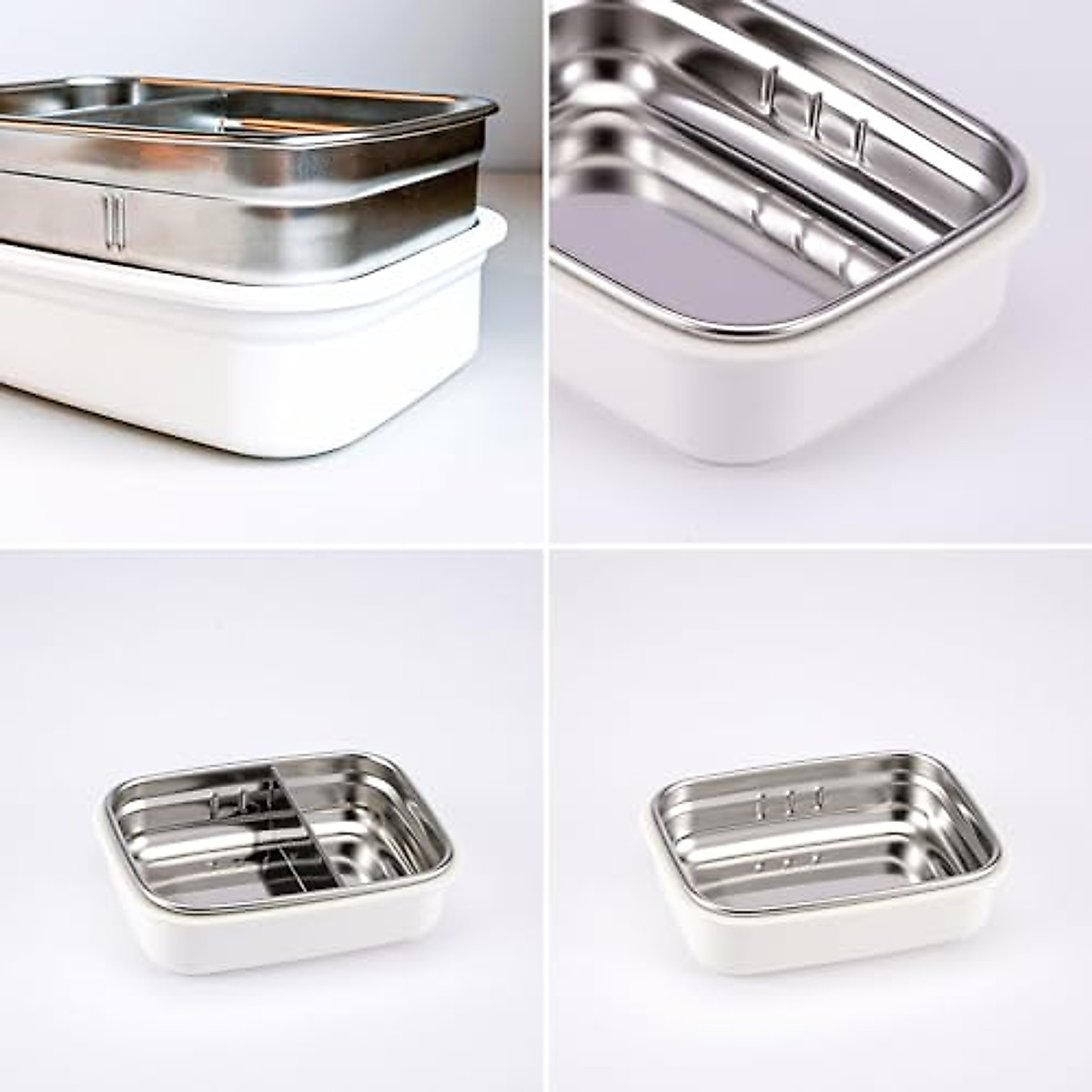 Innobaby Keepin' Fresh Stainless Steel Divided Bento Snack Box with Lid for Kids and Toddlers BPA Free, 5.9" x 4.7" x 1.8" inches.,11 oz. Pink