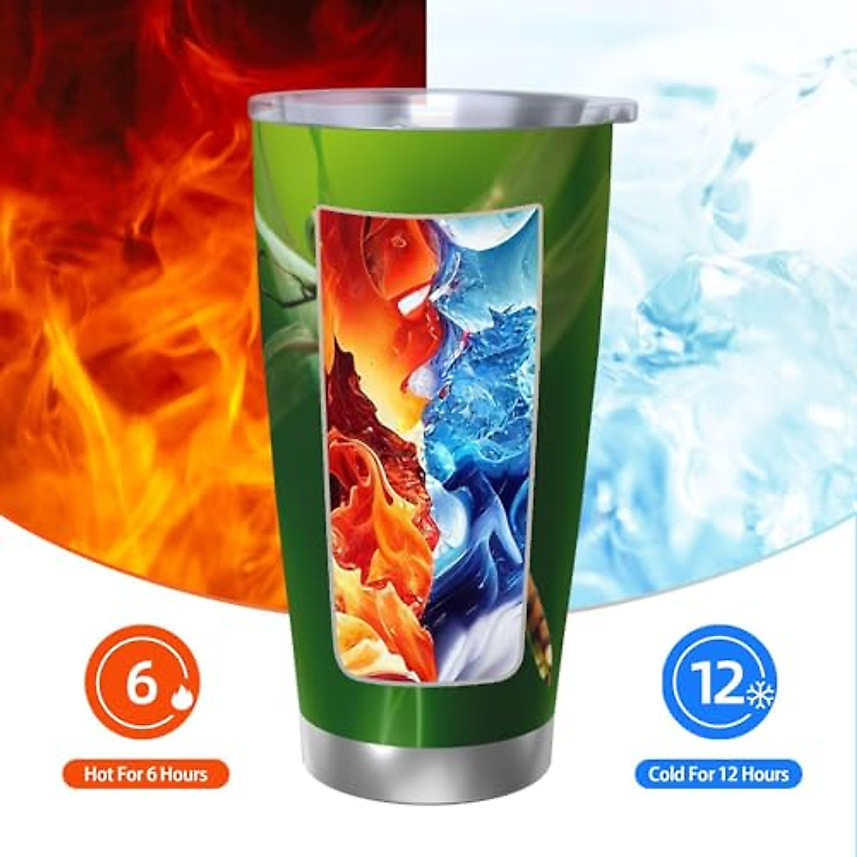 jshmgchw 3d Dragonfly Print 20oz Tumbler, Car Cup With Lid And Straw, Spill-Proof, Stainless Steel Double Wall Vacuum Insulated Reusable Coffee Travel Mug, For Cold Drinks, Hot Beverage