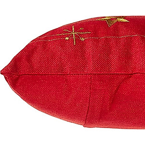 Violet Linen Seasonal Xmas Christmas Holiday Glories Pattern, Polyester Embroidered Jacquard, Ornaments, 18 Inch x 18 Inch, Square, Decorative Accent Throw Pillow