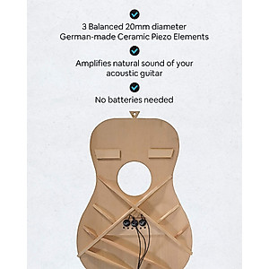 Journey Instruments Passive Piezo Acoustic Pickup – EP001K Three Balanced German-made Passive Pickup Elements – Piezo Pickup for Acoustic Guitars (Ceramic)