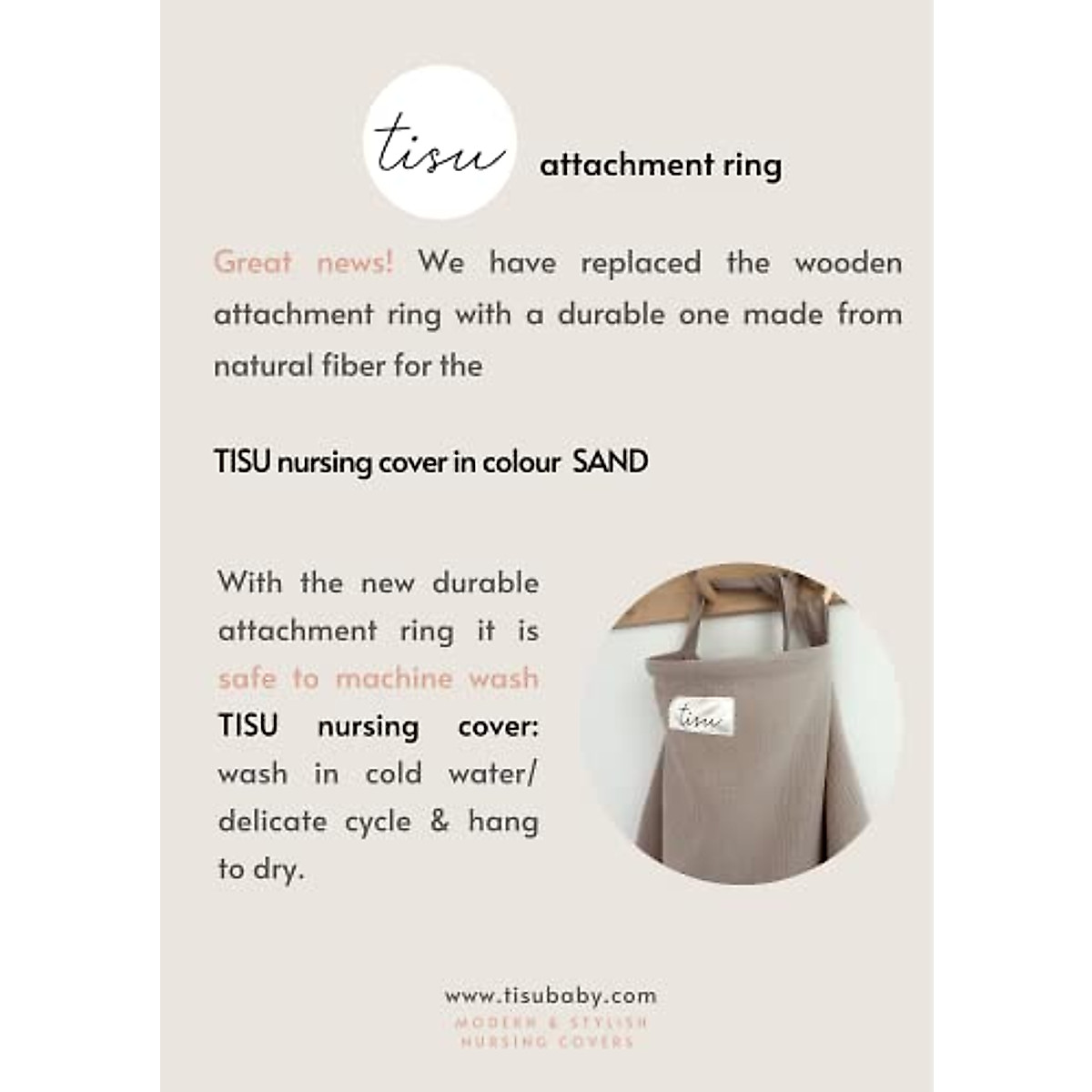 Nursing Cover for Baby Breastfeeding & Pumping | Multi Use Car Seat Stroller Cover | Breathable Soft Organic Muslin Cotton | Breast Feeding Apron & Shawl by TISU (Sand (Neutral))