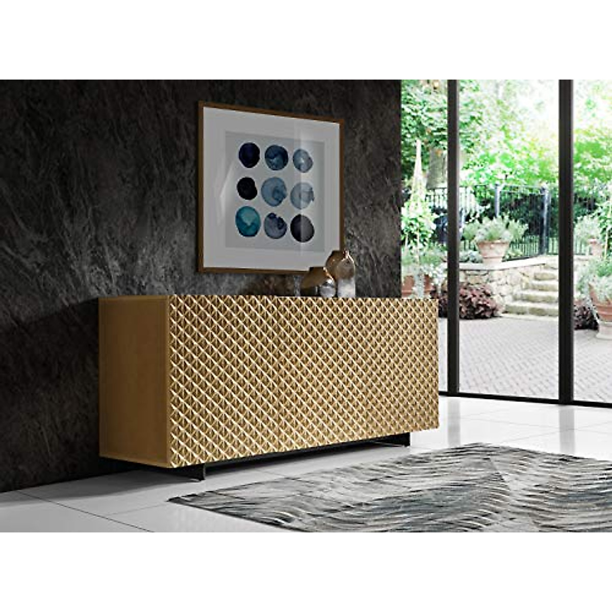 Whiteline Modern Living Harper Buffet, Large, Gold