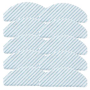 ecocleanpath 12pcs Disposable Mopping Pads for Compatible with T8/T8+/T8 AIVI, N8/N8 Pro/N8 Pro+, T9/T9+, Oscillating Mop, Microfiber, Washable, Blue Stripes