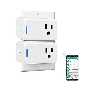 2pack Smart Plug Socket Mini Outlet with Schedule,Remote Control your Devices,Occupies Only One Socket, Compatible with Alexa Echo Google Home Assistant, christmas light socket Timing Function