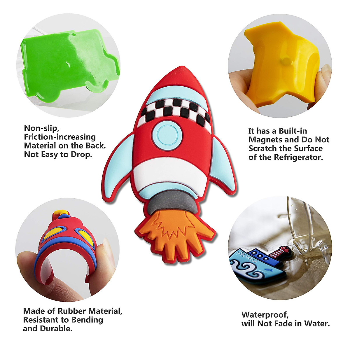 WISESTAR 26PCS Transports Rubber Fridge Magnets for Kids- Aircraft, Boat, Vehicle, Car Refrigerator Magnet for Whiteboard - Educational Toy Tool School Prize Birthday Gift- Kids Over 3 Years