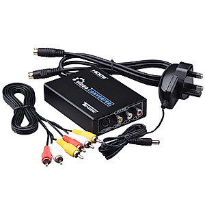 Tendak HDMI to Composite 3RCA AV S-Video R/L Audio Video Converter Adapter Upscaler Support 720P/1080P with RCA/S-Video Cable for PC Laptop Xbox PS3 TV STB VHS VCR Camera Blue-Ray DVD