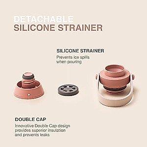 LocknLock Metro Bottle Double-Wall Insulated Stainless Steel with Silicone Handle, 16 oz, Navy