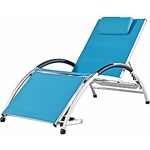 Vivere DKDSUN-TT Aluminum Dockside Sun Lounger, True Turquoise