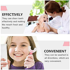 4 Packs Kids U Shaped Toothbrush, Silicone Bristles Massage Gums, Manual Toothbrush Oral Cleaning,360° All-Round Oral Cleaning, U-Shaped Training Toothbrushes for Kids Children Baby for Childrens