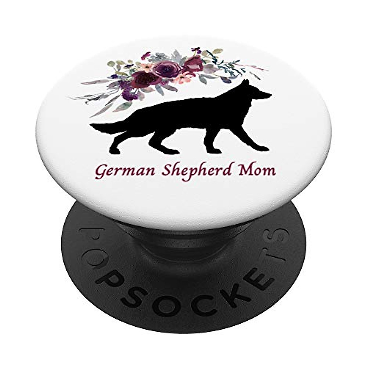 German Shepherd Mom Flower PopSockets PopGrip: Swappable Grip for Phones & Tablets