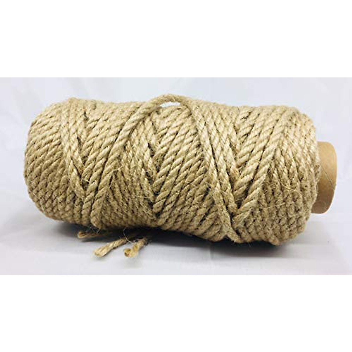 100 Feet 5mm Jute Twine, Heavy Duty Jute Rope, Natural Hemp Rope for DIY Arts Crafts, Gardening, Bundling，Home Decorating, Cat Scratching Post