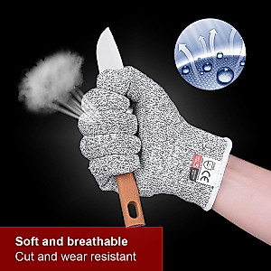Oyster Shucking Knife, Oyster Knife Oyster Shucker 2 Pcs Shucking Knife and 1 Pair Oyster Gloves Shucking Cut Resistant Glove Knife Glove Oyster Shucking Kit Seafood Opener