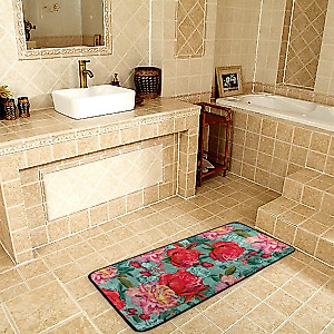 Flowers Kitchen Non-Slip Rug Feeling Comfortable Delicate Area Rugs Household Kitchen Mat Bath Carpet Floor Doormat Home Decor