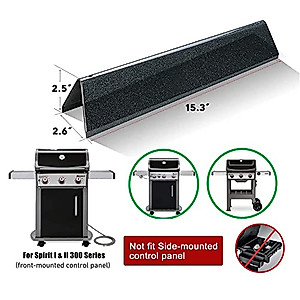 Hisencn 7636 15.3 Inch Flavorizer Bars for Weber Spirit I & GS4 Spirit II 300 Series, Spirit E310 E320 E330 S310 S320 S330 Gas Grill with Front Control Knob, Porcelain Heat Plates for Weber 7636, 16GA