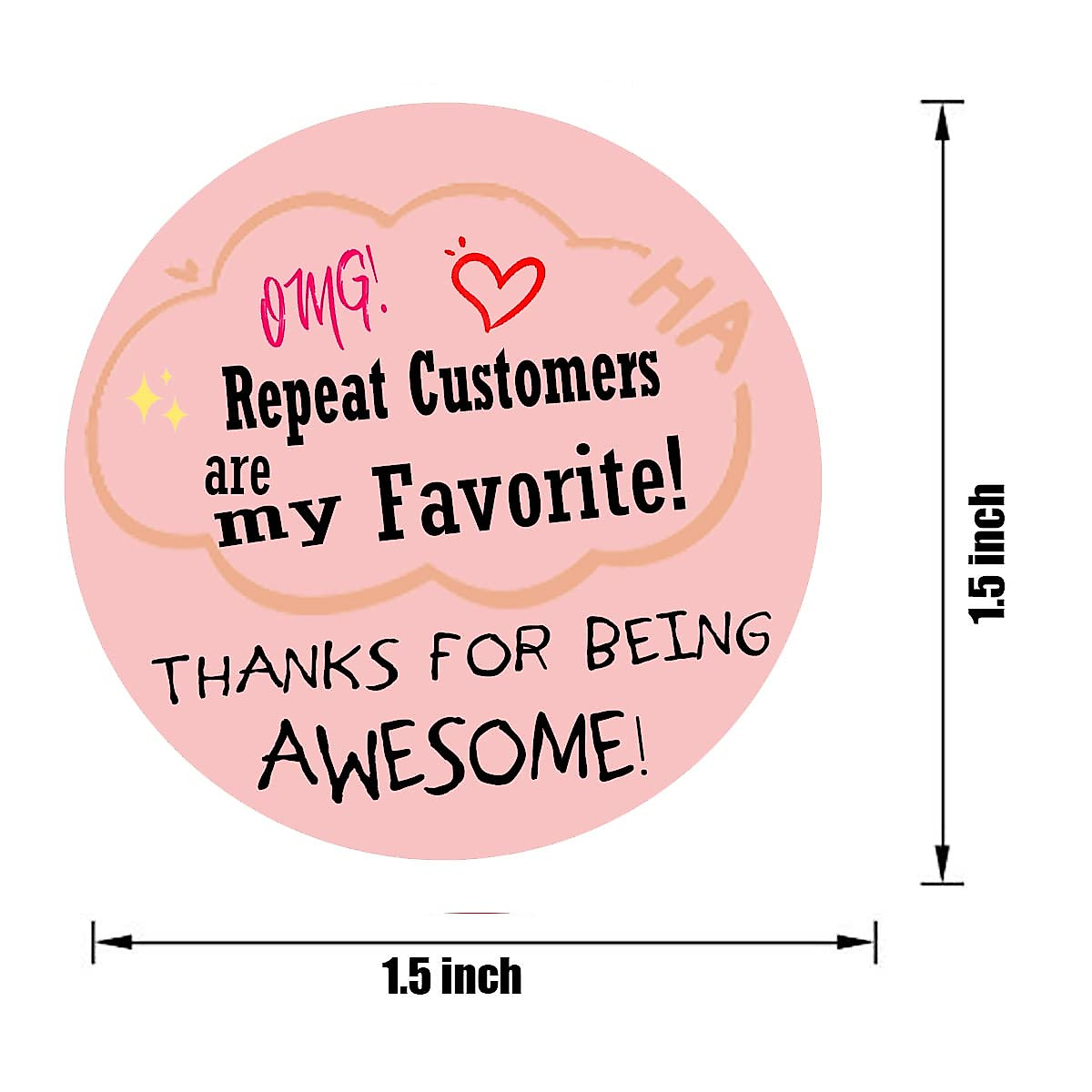 YOUOK Repeat Customers are My Favorite Stickers Labels, 1.5'' Thank You Being Awesome Stickers for Small Business,Handmade Goods,Online Retailers,Envelopes Sealing.(500Pcs Per Roll), YOUOK220317002