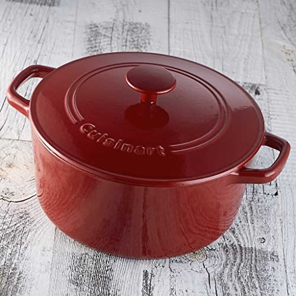 Cuisinart Chef's Classic Enameled Cast Iron Round Covered Casserole (Cardinal Red, 5- Quart)