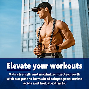 Testosterone Booster Supplement for Men - Male Enhancing Test Boost - Ashwagandha, Tongkat Ali, Rhodiola, Tribulus, Vitamin D3, B6, B12 - Workout, Muscle Builder, Strength, Energy, Performance - 120ct